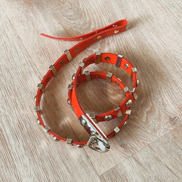Vintage | Accessories | Vintage Red And Gold Studded Belt | Poshmark